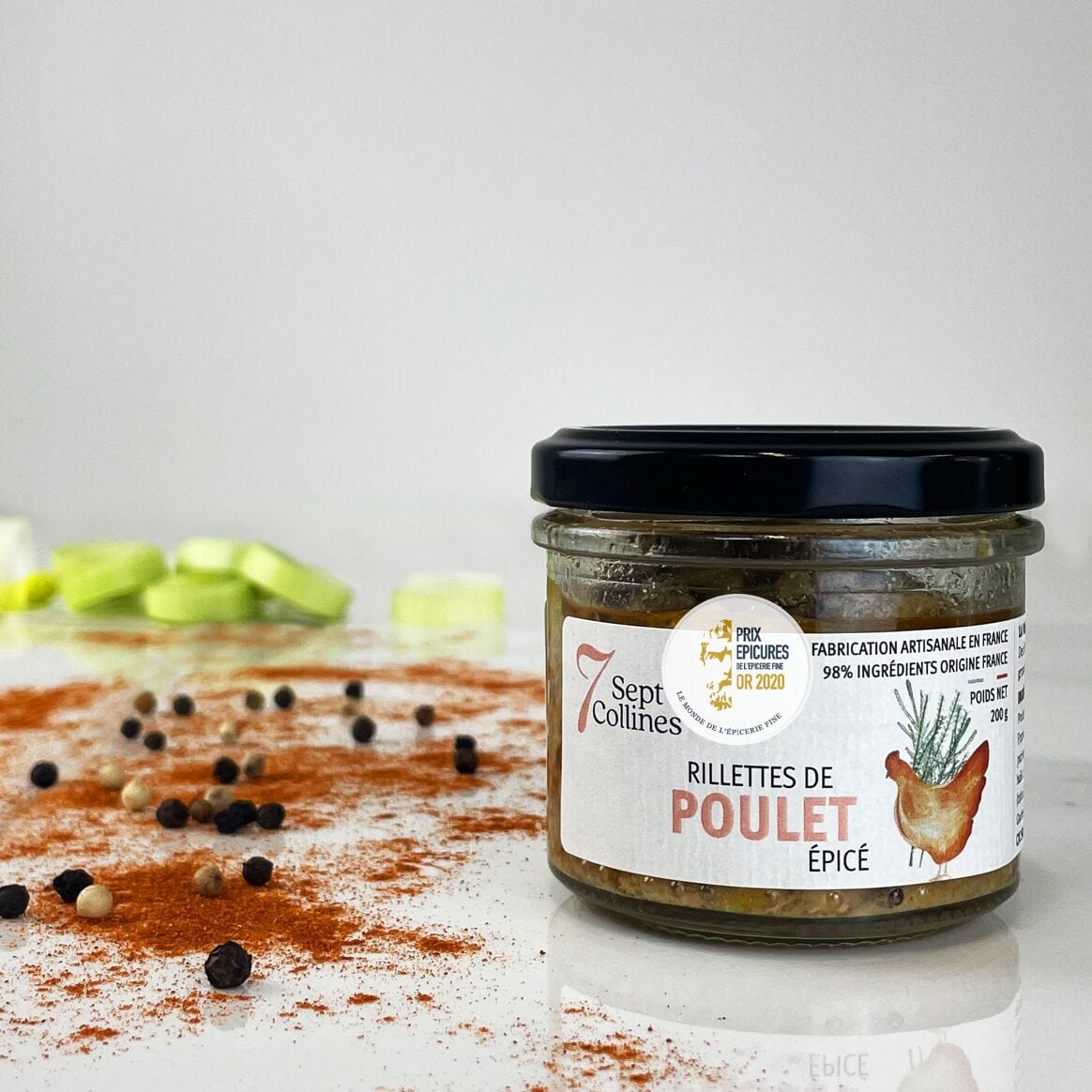 Rillettes de poulet épicé - 100g – Sept Collines – Hesprie